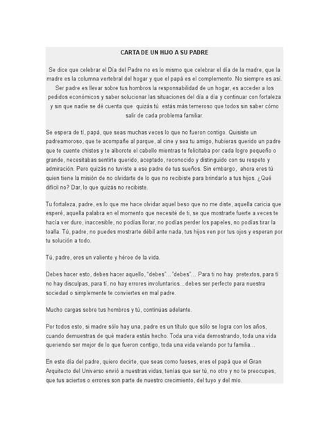 Reflexiones De Un Hijo Hacia Su Padre Pdf