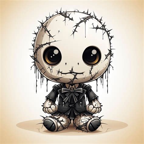 Premium Ai Image Spooky Voodoo Doll Set Against A Plain Backdrop
