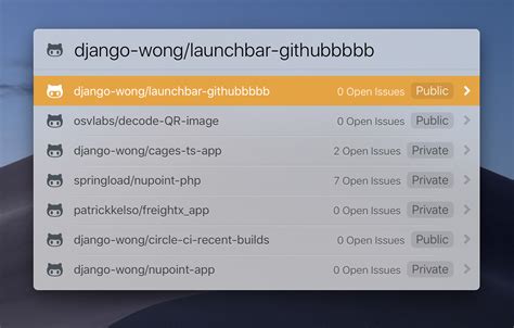 GitHub Django Wong Launchbar Githubbbbb A LaunchBar For Github