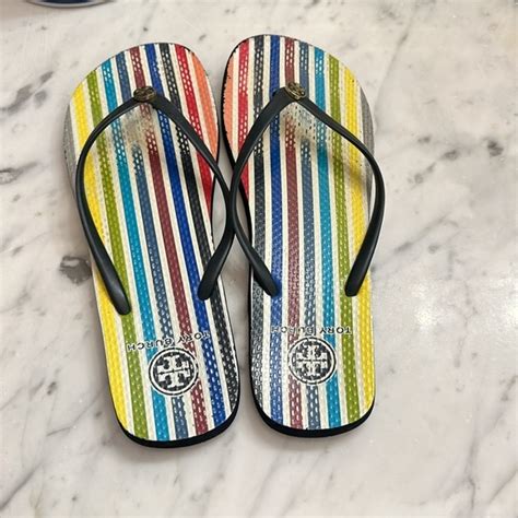 Tory Burch Shoes Tory Burch Rainbow Flip Flops 9 Used Poshmark