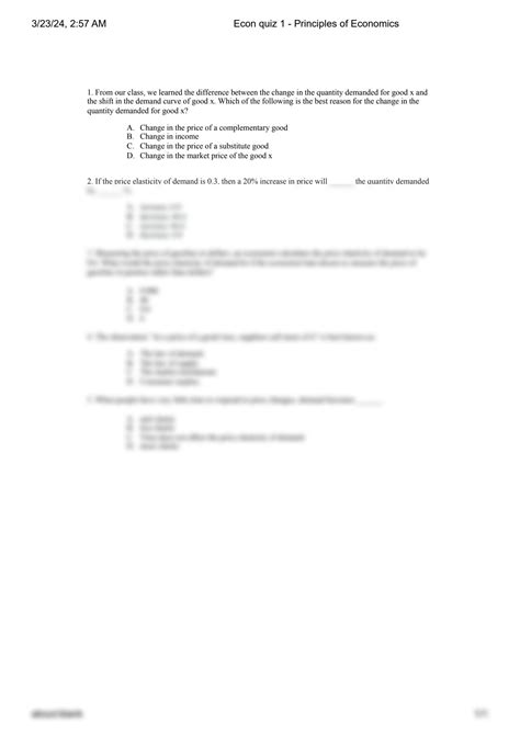 SOLUTION Econ Quiz 1 Principles Of Economics And Principles Of Economics Studypool