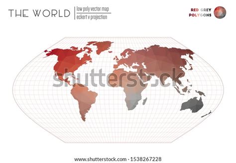Polygonal World Map Eckert V Projection Stock Vector Royalty Free 1538267228 Shutterstock