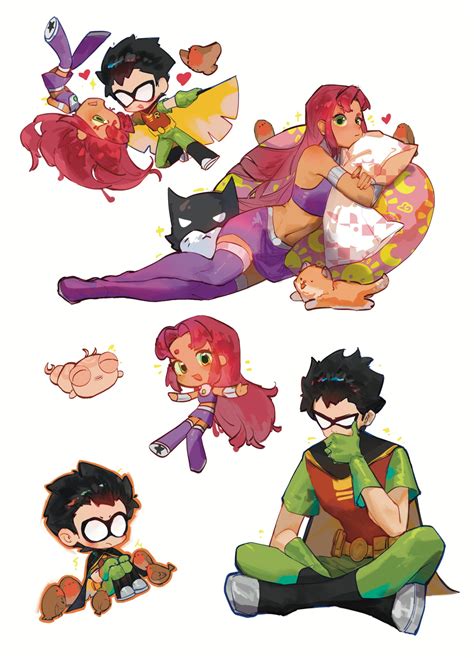Robin And Starfire By Rr R Teentitans