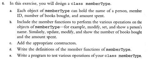 Solved In This Exercise You Will Design A Class Member
