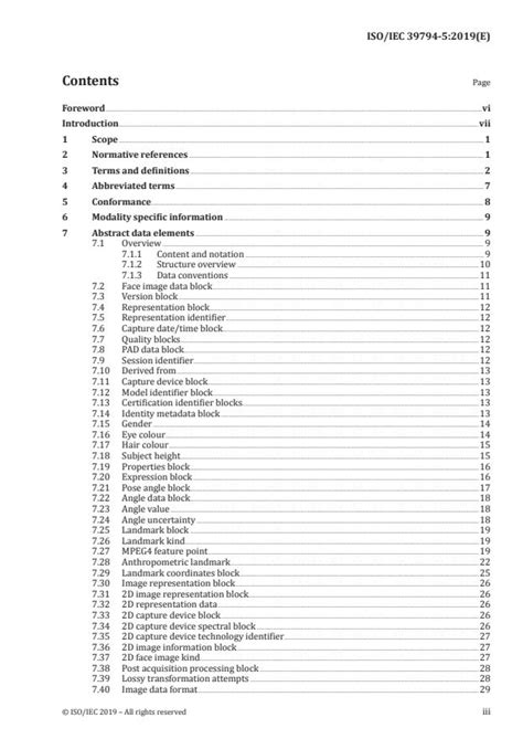 ISO IEC 39794 5 2019 Information Technology Extensible Biometric Data Interchange Formats Part