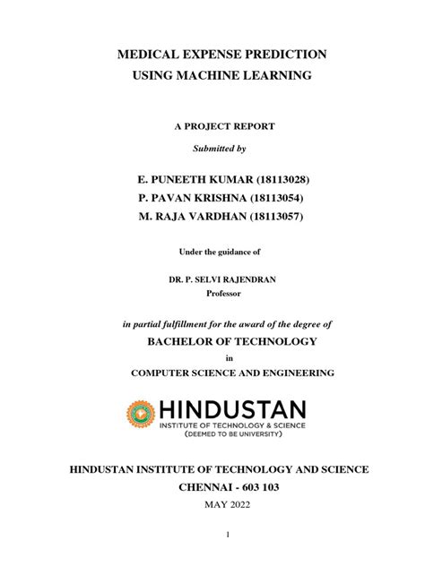 Medical Expenses Prediction Pdf