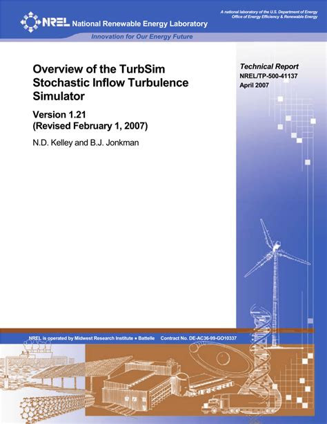 Pdf Overview Of The Turbsim Stochastic Inflow Turbulence Simulator