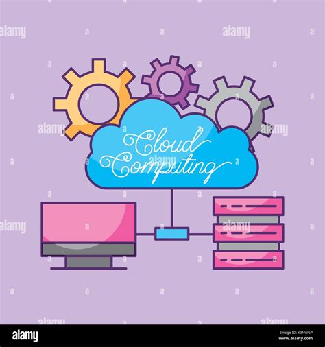 Cloud Computing Computer Data Center Server Information Stock Vector