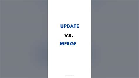 Sql Update Vs Merge ️ Youtube