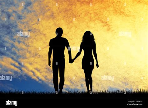 Lovers At Sunset Stock Photo Alamy