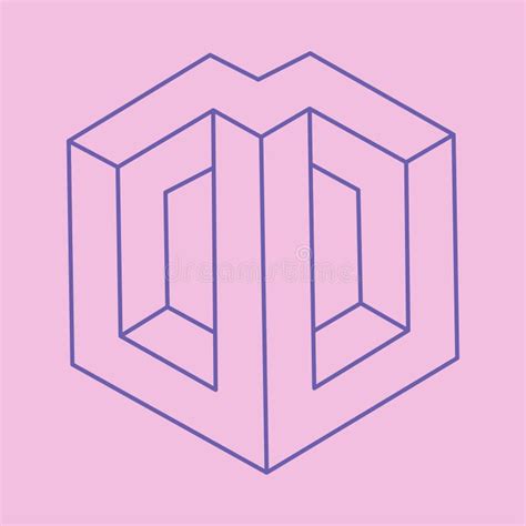 Impossible Optical Illusion Shapes Logo Optical Art Object Impossible Figure Line Art