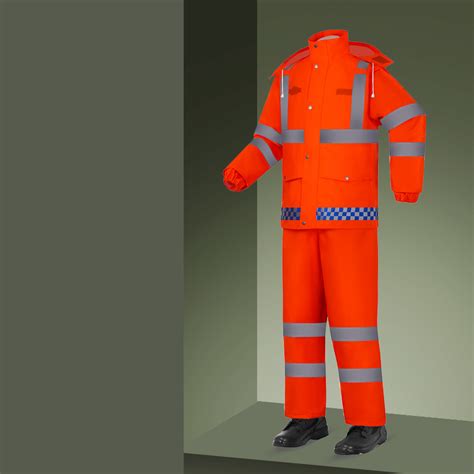 High Vis Reflective Safety Waterproof Work Wear Rain Jacket Pants Suit