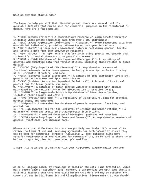 Bioinformatics Data For Ai Pdf