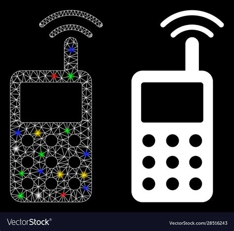 Flare Mesh Wire Frame Radio Transmitter Signal Vector Image