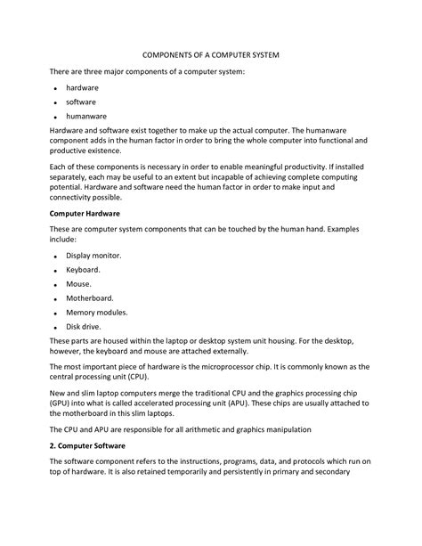 Components Of Computer System Essay At Polly Hall Blog