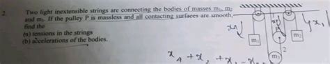 2 Two Light Inextensible Strings Are Connecting The Bodies Of Masses M1