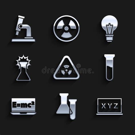 Set Triangle With Radiation Test Tube And Flask Xyz Coordinate System Equation Solution