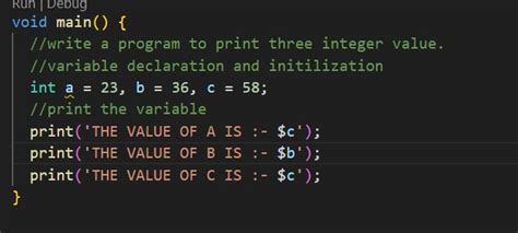 Write A Program To Print Three Integer Value Muhammad Mujtaba