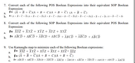 Solved A 7 Convert Each Of The Following POS Boolean Chegg Com