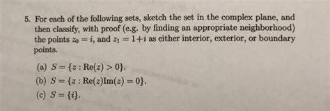 Solved For Each Of The Following Sets Sketch The Set In Chegg