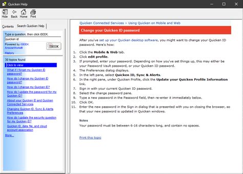 What Are Password Limits For Quicken Id Eg Max Length Valid