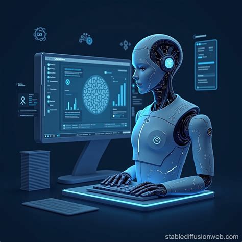 Futuristic Ai Assistant In Web Browser Stable Diffusion Online