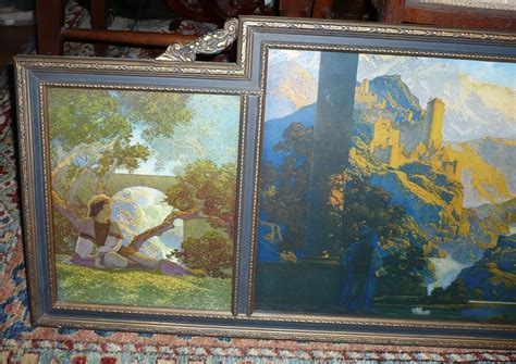 Antique Maxfield Parrish Triptych Romance Prince Knave Of Hearts Period