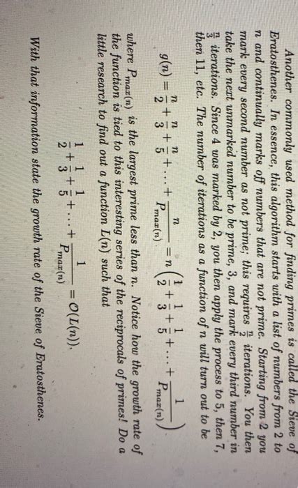 Solved Another Commonly Used Method For Finding Primes Is