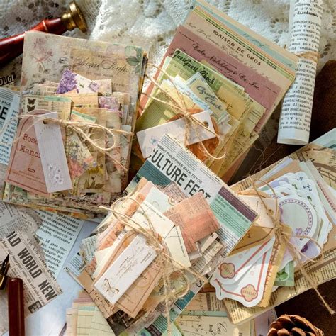 100pcspack Collection Series Decor Scrapbook Vintage Materials Paper