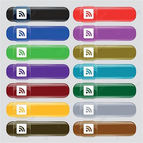 Colorful Rss Feed Button Set For Design Vector Icon Symbol Vector Vector Icon Symbol Png And