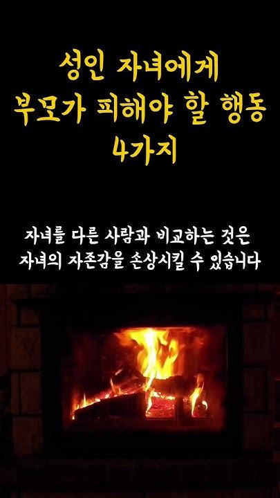성인 자녀에게 부모가 피해야 할 행동 4가지 성인자녀 자녀독립 Youtube