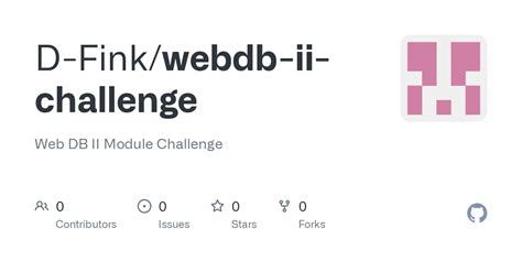 github d fink webdb ii challenge web db ii module challenge