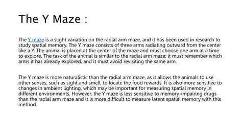 A Comprehensive Comparison Of Radial Arm Maze Y Maze And Water Maze
