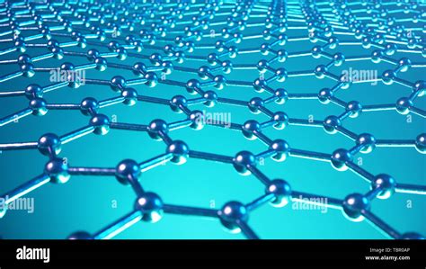 3d Illustration Structure Of The Graphene Or Carbon Surface Abstract Nanotechnology Hexagonal