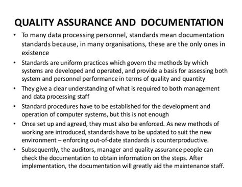 L9 Quality Assurance And Documentation