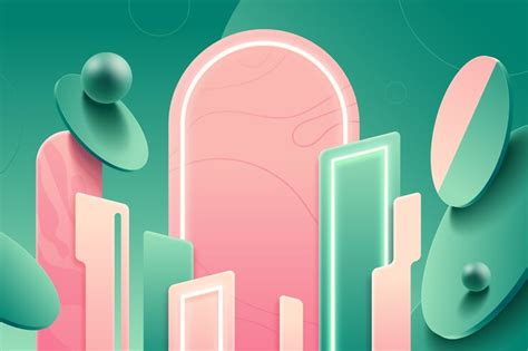 그라데이션 핑크와 그린 배경 무료 벡터