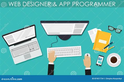 programmer coder in the workplace sitting at a computer software