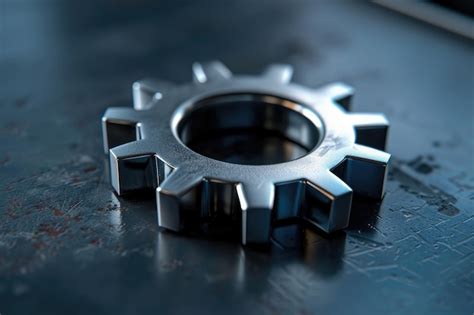 Premium Photo Single Cog On A Textured Metallic Surface