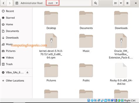 Install Virtualbox Guest Additions On Rocky Almalinux 9 Computingforgeeks