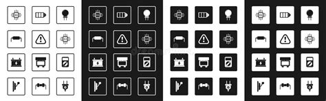 Set Light Emitting Diode Exclamation Mark Triangle Resistor