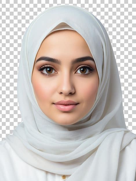 Premium Psd A Woman Wearing A Hijab With Gold Trim