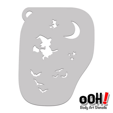 F19 Halloween Witch Airbrush Stencil Ooh Body Art Stencils