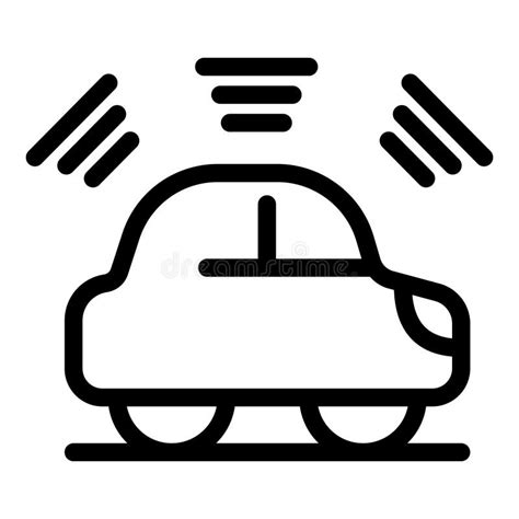 Autonomous Self Driving Vehicle Using Sensor Signals Icon Stock Vector Illustration Of