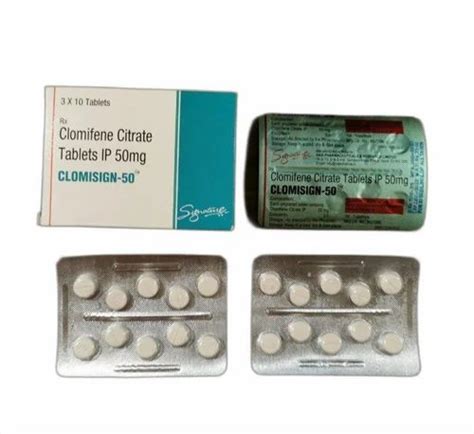 Clomifene Citrate Tablet 50 Mg Packaging Size 10 Pills In 1 Strip At