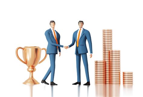 성공적인 비즈니스 팀은 황금 스택과 트로피 옆에 머물러 있습니다 성취 전문성 자문 개념 3d 렌더링 일러스트레이션 1위에 대한 스톡 사진 및 기타 이미지 Istock