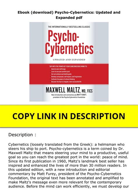 Ebook Download Psycho Cybernetics Updated And Expanded Pdf