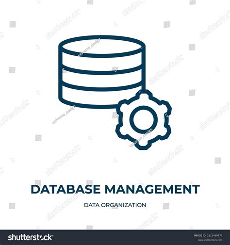 Database Management Icon Linear Vector Illustration Stock Vector