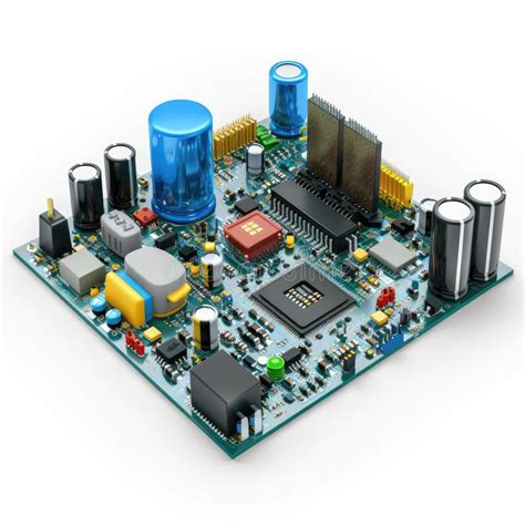 High Detail 3d Render Of Electronic Circuit Board Components Stock Illustration Illustration