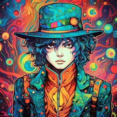 Premium Ai Image Illustration Of A Psychedelic Portrait Of Michael