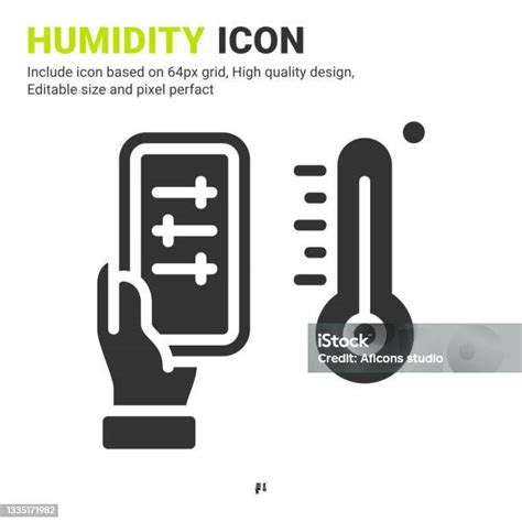 흰색 배경에 격리 된 글리프 스타일습도 아이콘 벡터입니다 벡터 일러스트레이션 습기 기호 기호 개념 디지털 농업 기술 산업 농업